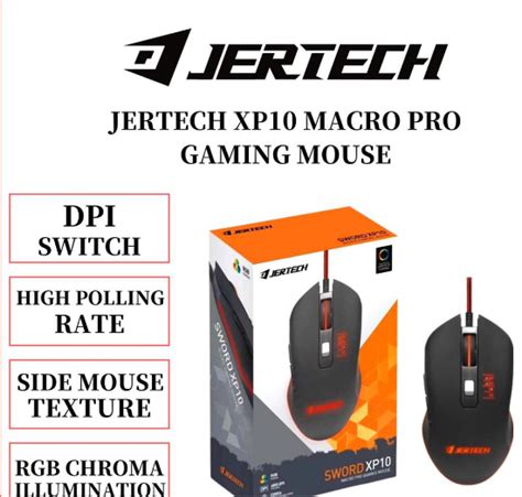 Jertech Sword Xp 10 Rgb Pro Gaming Mouse 3200 Dpi Adjustable