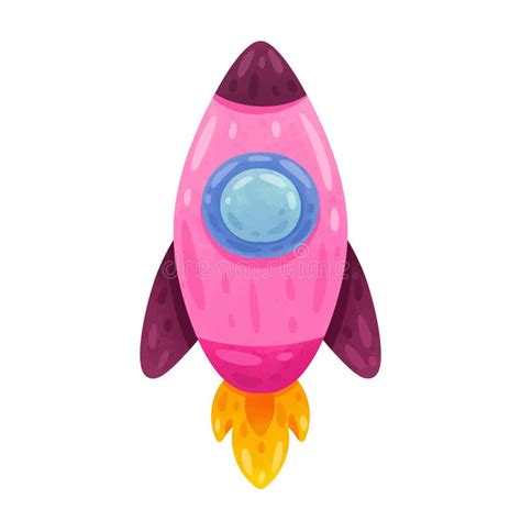 Rocket Launched Isolated On White Background Rocket Ship Vector Illustration Stock Vector