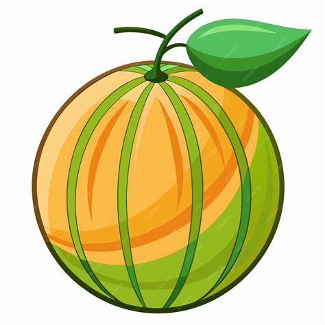Melon Fruit Color Clip Art Vector Design Premium Ai Generated Vector