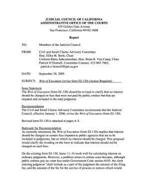 Fillable Online Courts Ca Writ Of Execution California Courts Courts Ca Fax Email Print