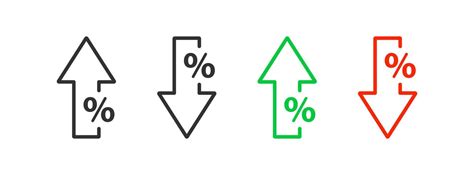 Percent Growth Icon Percentage Arrow Up And Down Symbol Discount