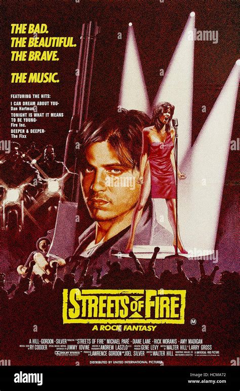 Streets Of Fire Michael Pare Centre Diane Lane Au Micro 1984