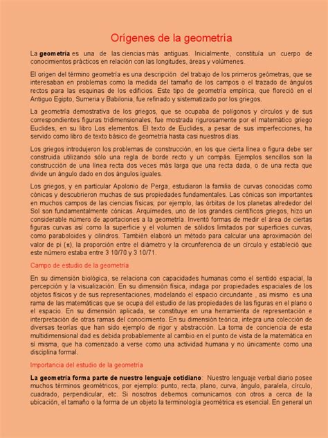Orígenes De La Geometría 1 Pdf Geometría Euclides