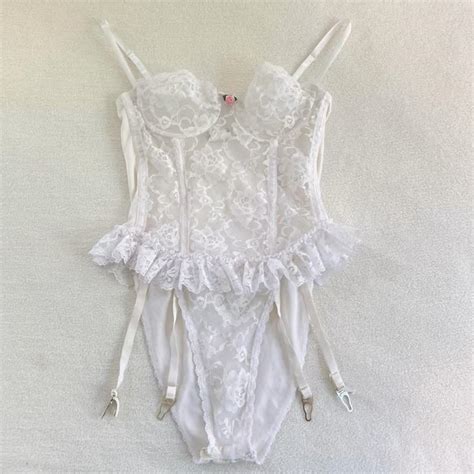 Marissamcd709 On Depop Vintage 80s Lingerie Bridal Corset Set