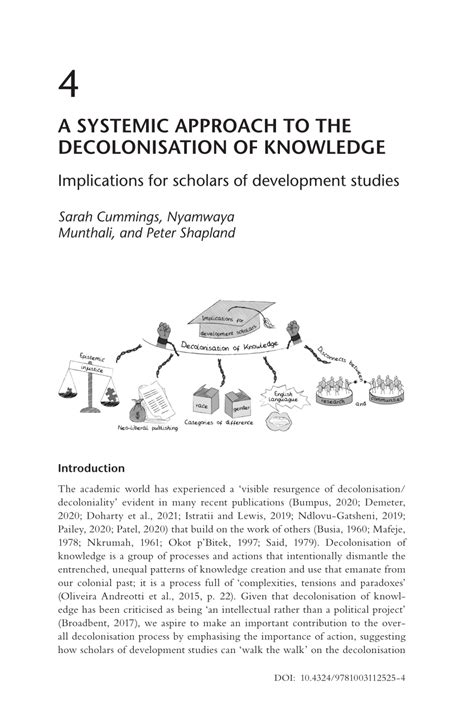 Pdf A Systemic Approach To The Decolonisation Of Knowledge