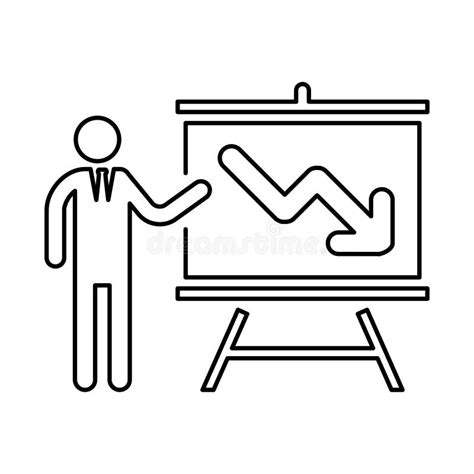 Business Decrease Icon In Outline Style Stock Vector Illustration Of