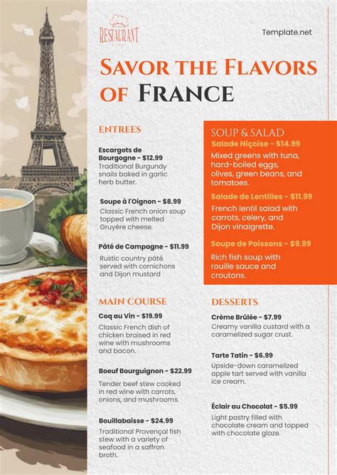 French Menu Template Free French Menu Templates Venngage