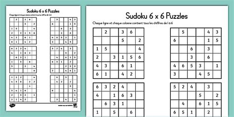 Puzzles Sudoku 6x6 Teacher Made Twinkl
