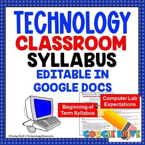 Syllabus Or Class Expectations Sheet For Tech Teacher Or Computer Lab