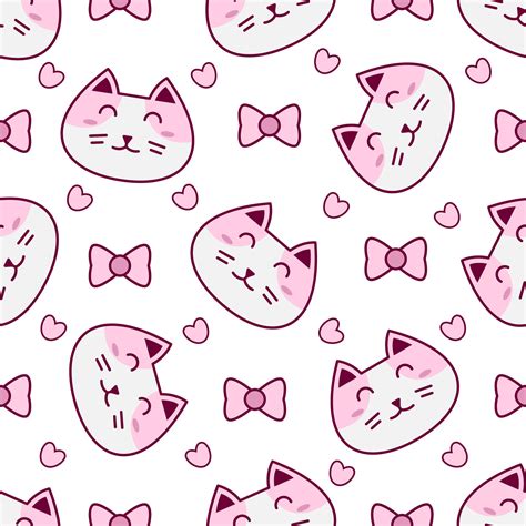 Cute Cat Abstract Seamless Pattern 26713924 Vector Art At Vecteezy