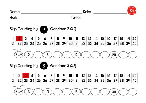 Cikgu Hijau Darab Latihan Matematik Skip Counting 2 Hingga 9