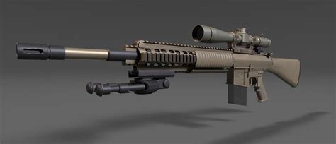 3d Model M110 Sniper Rifle Vr Ar Low Poly Cgtrader