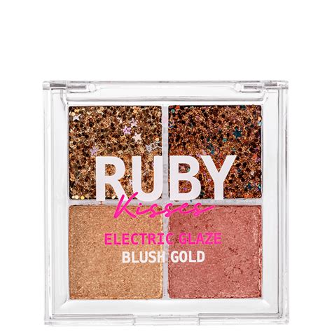 Ruby Kisses Electric Glaze Blush Gold Paleta De Sombras Beleza Na Web