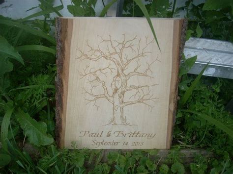 Laser Engraved Fingerprint Tree For Wedding Personalized Wedding