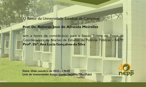 Sessão Solene De Posse Da Nova Coordenação Do Nepp Nepp Núcleo De