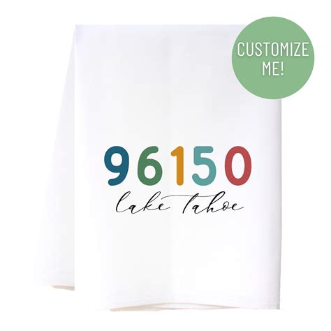 Color Text Zip Code Flour Sack Towel Cora And Pate
