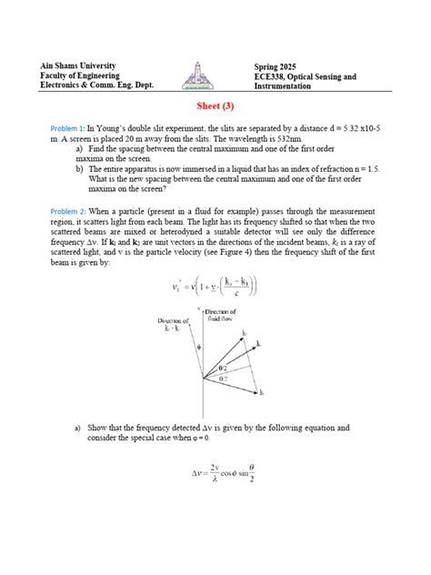 Sheet 3 Pdf Interferometry Waves