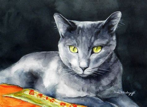 Grey Cat Hilda Vandergriff Paintings And Prints Animals Birds