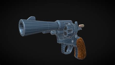 3d Model Stylized Revolver Vr Ar Low Poly Cgtrader