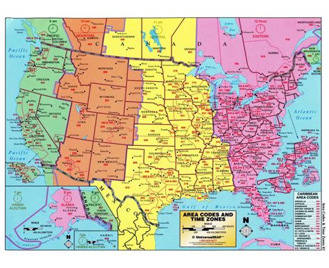 United States Map Time Zones Printable
