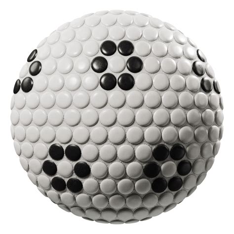 Penny Round Ceramic Glossy Tile Texture Flower Poliigon