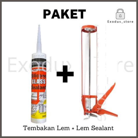 Jual [paket] Tembakan Lem Kaca Silikon Model Tulang Lem Sealant Botol