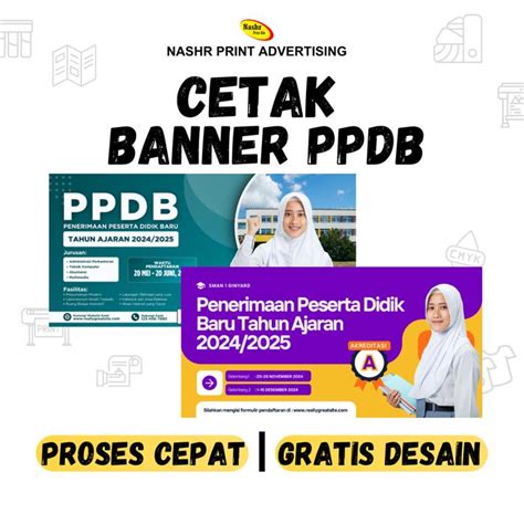 Jual Cetak Banner Ppdb Cetak Banner Custom Spanduk Ppdb Free Desain