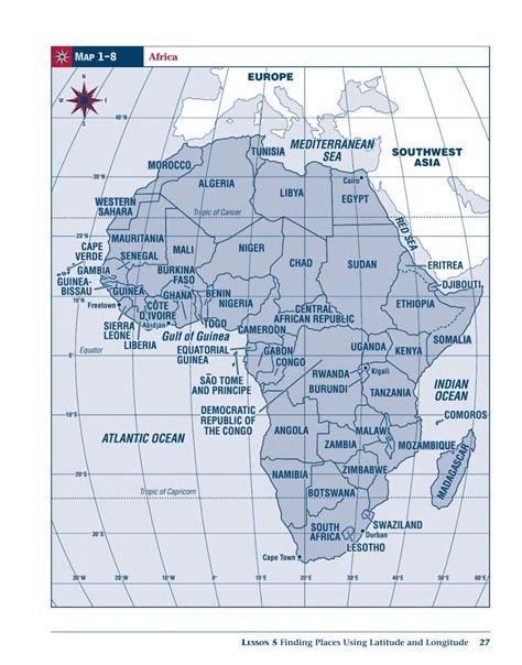 Latitude And Longitude Map Of Africa 545x517