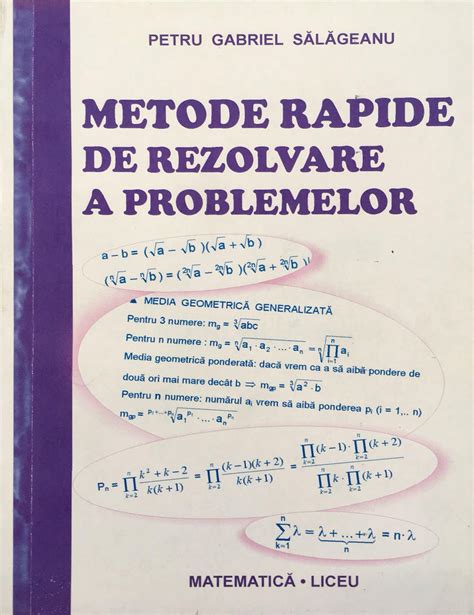 Metode De Rezolvare A Problemelor De Matematica In Liceu Eremia Georgescu Eugen Onofras