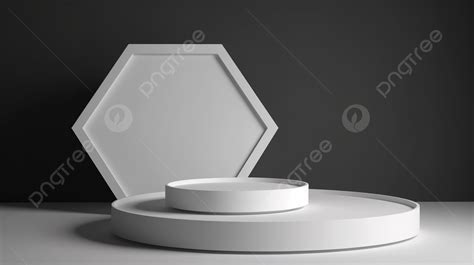 Minimalist 3d Render Of A Hexagonal Pedestal For Displaying Products