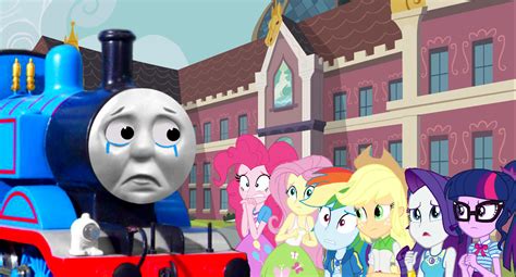 Thomas Telling The Mane 6 That Sunset Is Missing By Avilmig On Deviantart