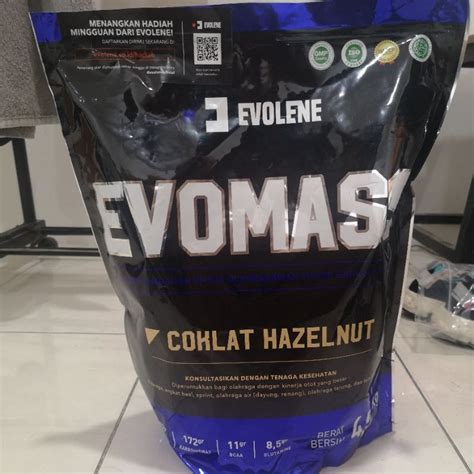Jual Evomass Gainer Evolene Evo Mass 45kg Choco Hazelnut Bcaa