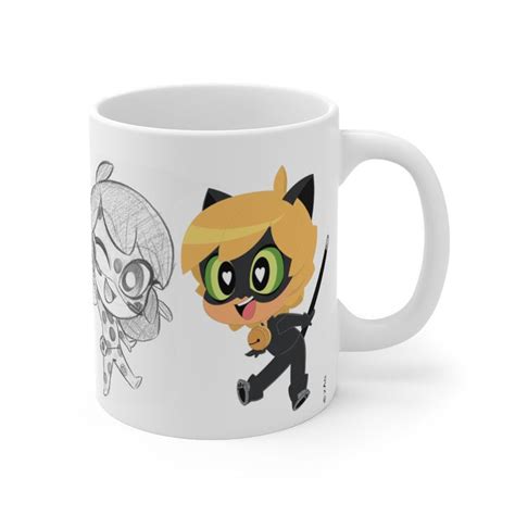 Mug Chibis Ladybug And Cat Noir 11oz Ladybug Miraculous Ladybug
