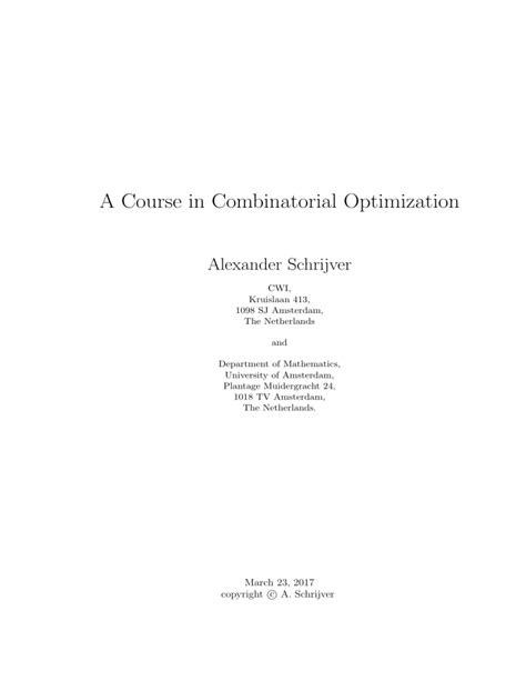 Schrivjercombinatorialoptimization