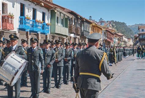 Cusco Peru June 25 2023 Military Civic Parade Prior To The Inti