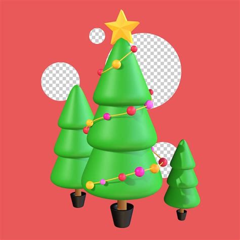 Premium Psd 3d Object Spruce Tree Accessories Ilustration