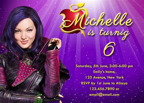 Descendants Invitation Descendants Birthday Invitation Descendants