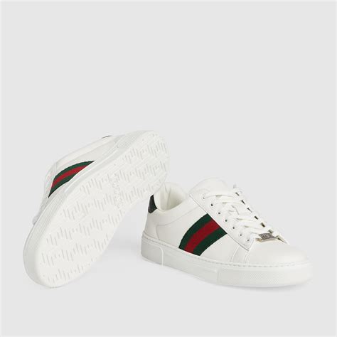 Womens Gucci Ace Sneaker With Web In White Leather Gucci® Australia