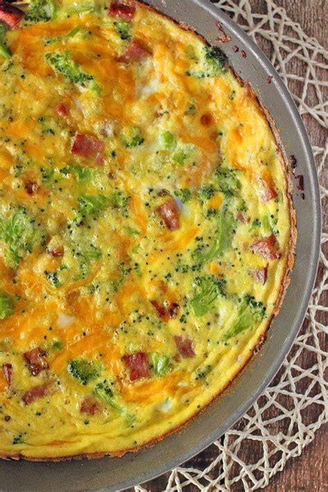 Broccoli Cheddar And Ham Frittata Recipe Cheddar Broccoli Frittata