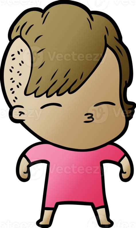 Cartoon Squinting Girl 45113206 Png