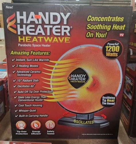 Handy Heater 1200 Watt Electric Oscillating Ceramic Parabolic Space Heater Metzger Property