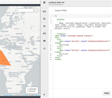 Carto Moving Legend With Cartodbjs Geographic Information Systems