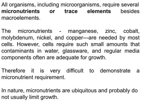 Microbial Nutrient Requirements Ppt