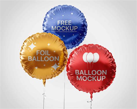 Round Foil Balloons Mockup