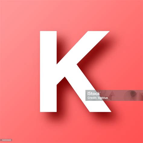 그림자가 있는 빨간색 배경에 문자 K 아이콘 알파벳 K에 대한 스톡 벡터 아트 및 기타 이미지 알파벳 K 3차원 형태