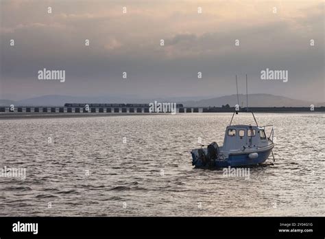 Northern Rail Caf Class 195 Train Crossing Arnside Viaduct Across The
