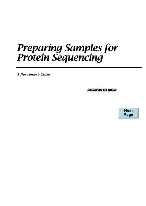 Pe Preparing Samples For Protein Sequencing