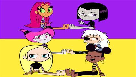 Teen Titans Go Girls Night Footsies By Friend519 On Deviantart