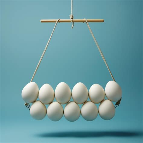 Premium Photo A Group Of Eggs From A String