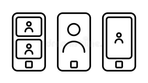 Mobile Device Interface Showcasing User Profiles Stock Illustration